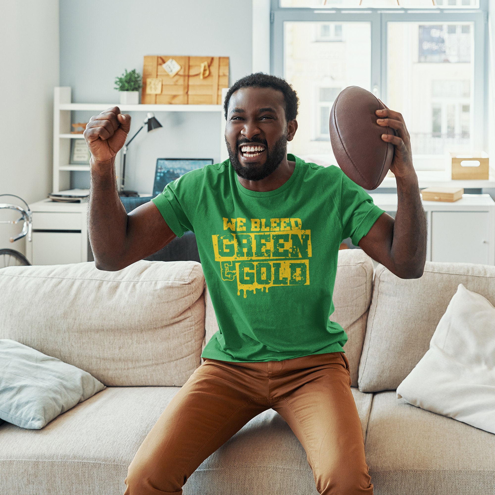 We Bleed Green & Gold T-shirt / High School Game Day Group Football ...