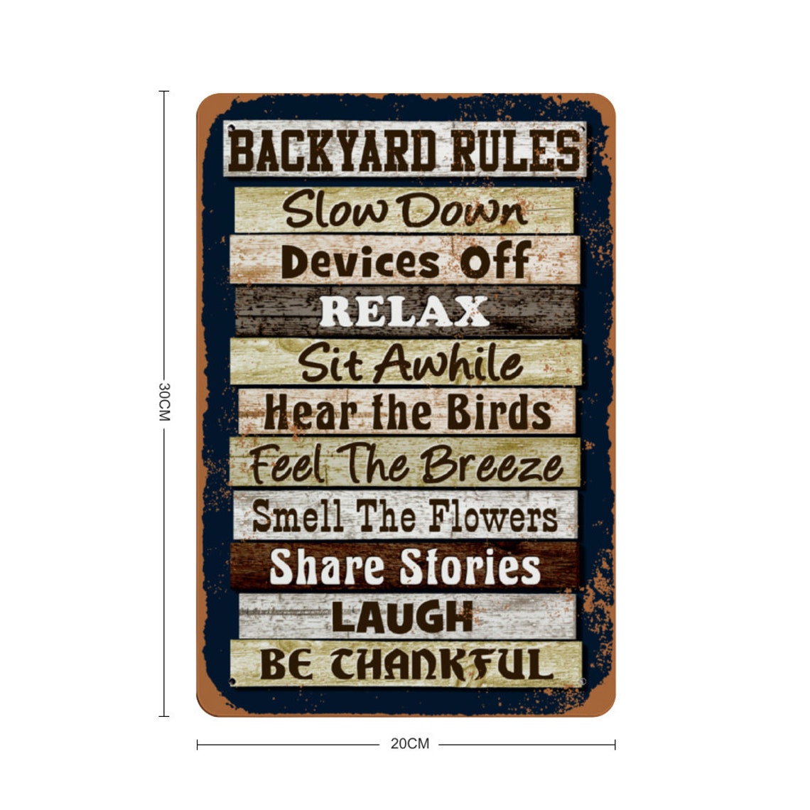 Backyard Rules 8x12 Metal Sign / Slow Down Devices off Relax Be ...