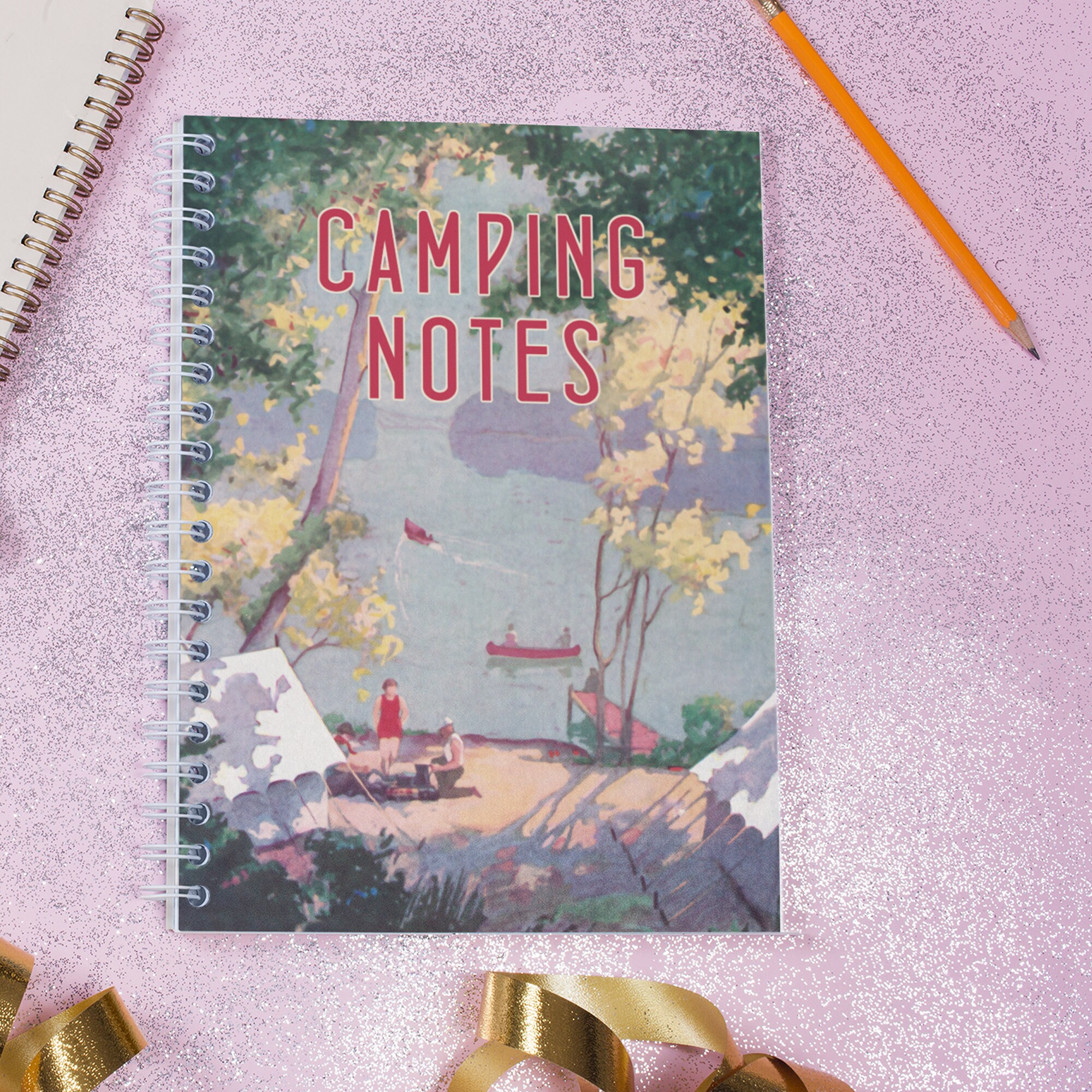 Camping Notes Camper Journal - A5 Spiral Notebook Notepad Lined Paper ...