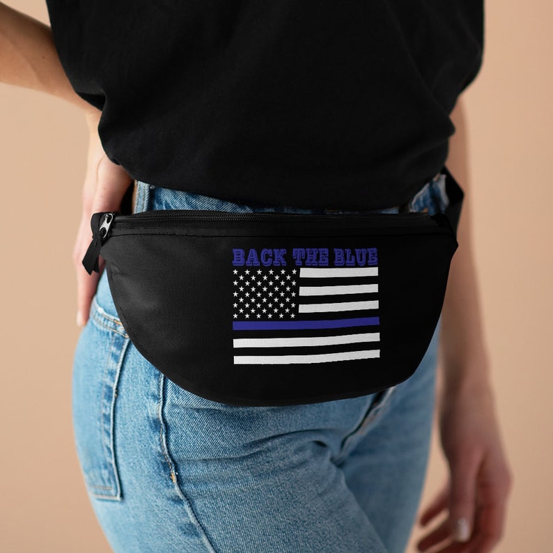 Back the Blue Fanny Pack / Thin Blue Line Police Waist Bag Hip - Etsy