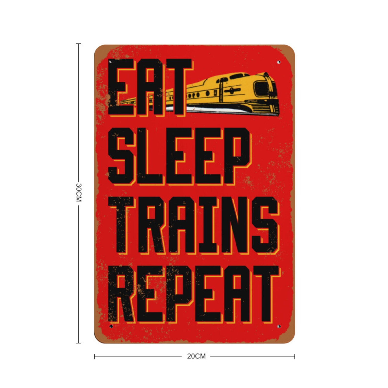 Train Buff Metal Sign 8x12 / Eat Sleep Trains Repeat Railfan Model ...