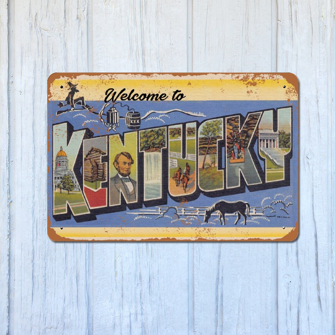 Welcome to Kentucky Metal Sign / 12x8 Aluminum Retro Moonshine ...