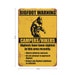 Bigfoot Warning Metal Sign / Sasquatch Sightings 8x12 Aluminum Sign ...