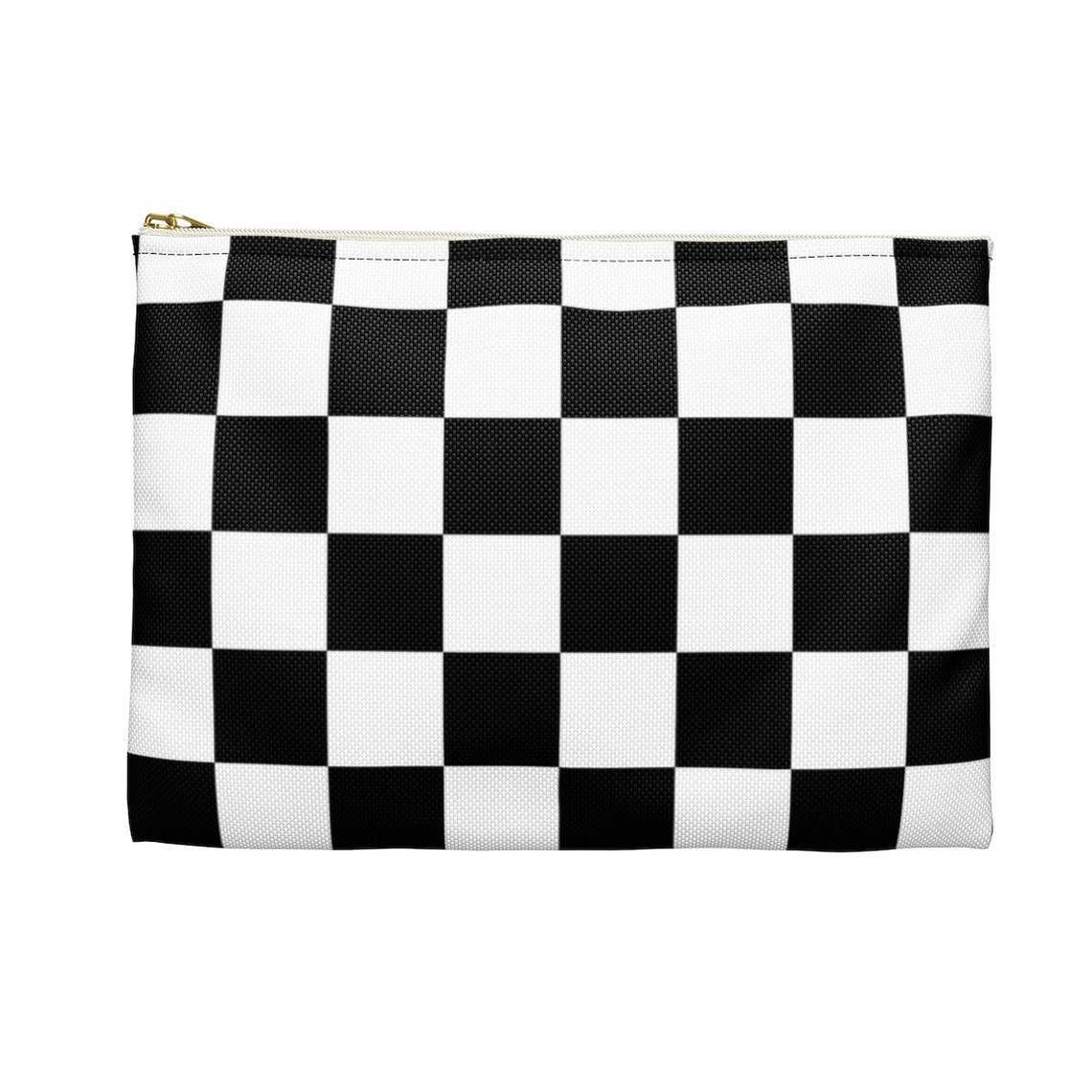 Black White Checkerboard Checkered Makeup Bag Funny Cosmetic - Etsy