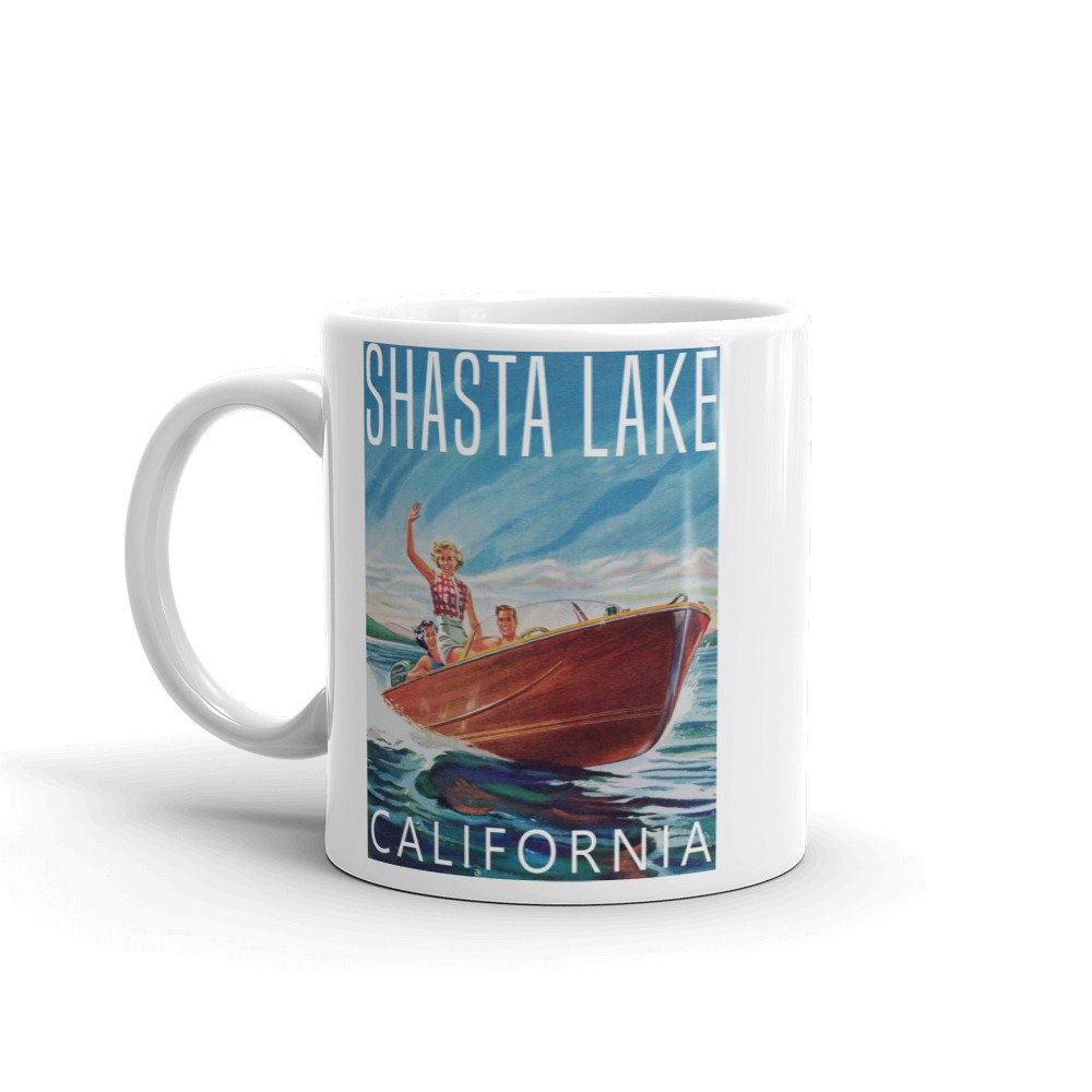 Shasta Lake Coffee Mug / New Vintage-style Lake Resort - Etsy