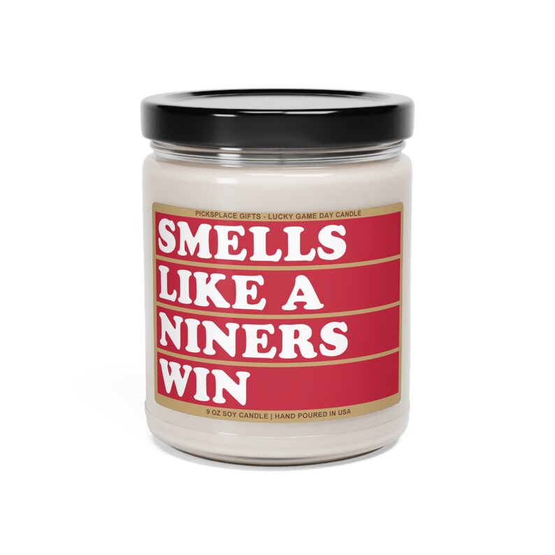 49ers Lucky Candle Smells Like A Niners Win / 9oz Scented Soy Candle ...