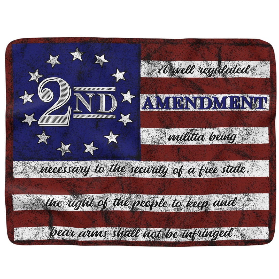 2nd Amendment Sherpa Fleece Blanket 50x60 60x50 American Flag Red White ...
