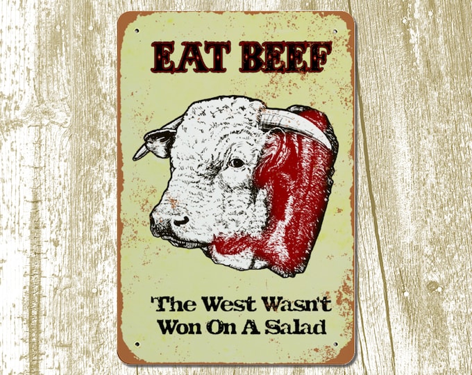 Farmhouse Decor, Cow Tag, Eat More Beef, Farmer Support Wall Decor, Cow ...