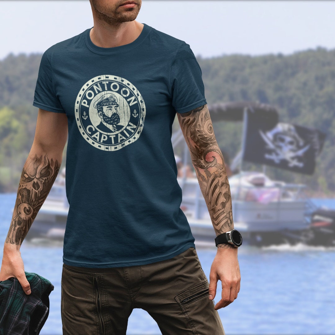 Pontoon Boat Captain T-shirt / Pontooning Boating Dad Shirt Fathers Day ...