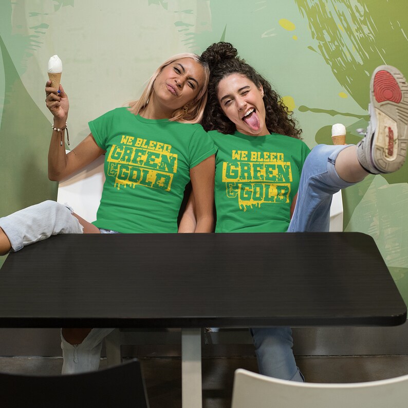 We Bleed Green & Gold T-shirt / High School Game Day Group Football ...