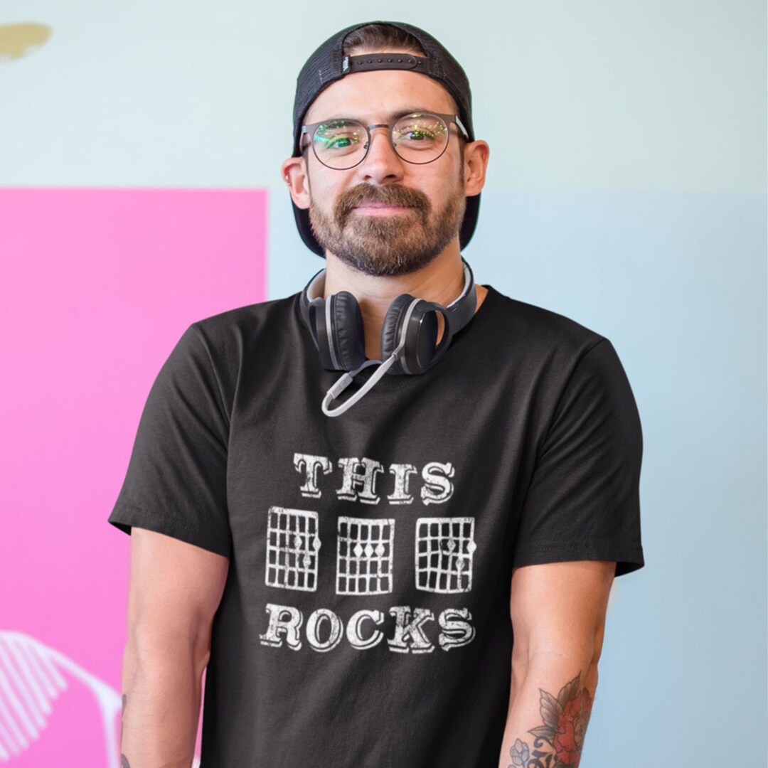 This DAD Rocks Shirt Funny Musical Fathers Day Gift Guitar Playing Dad ...