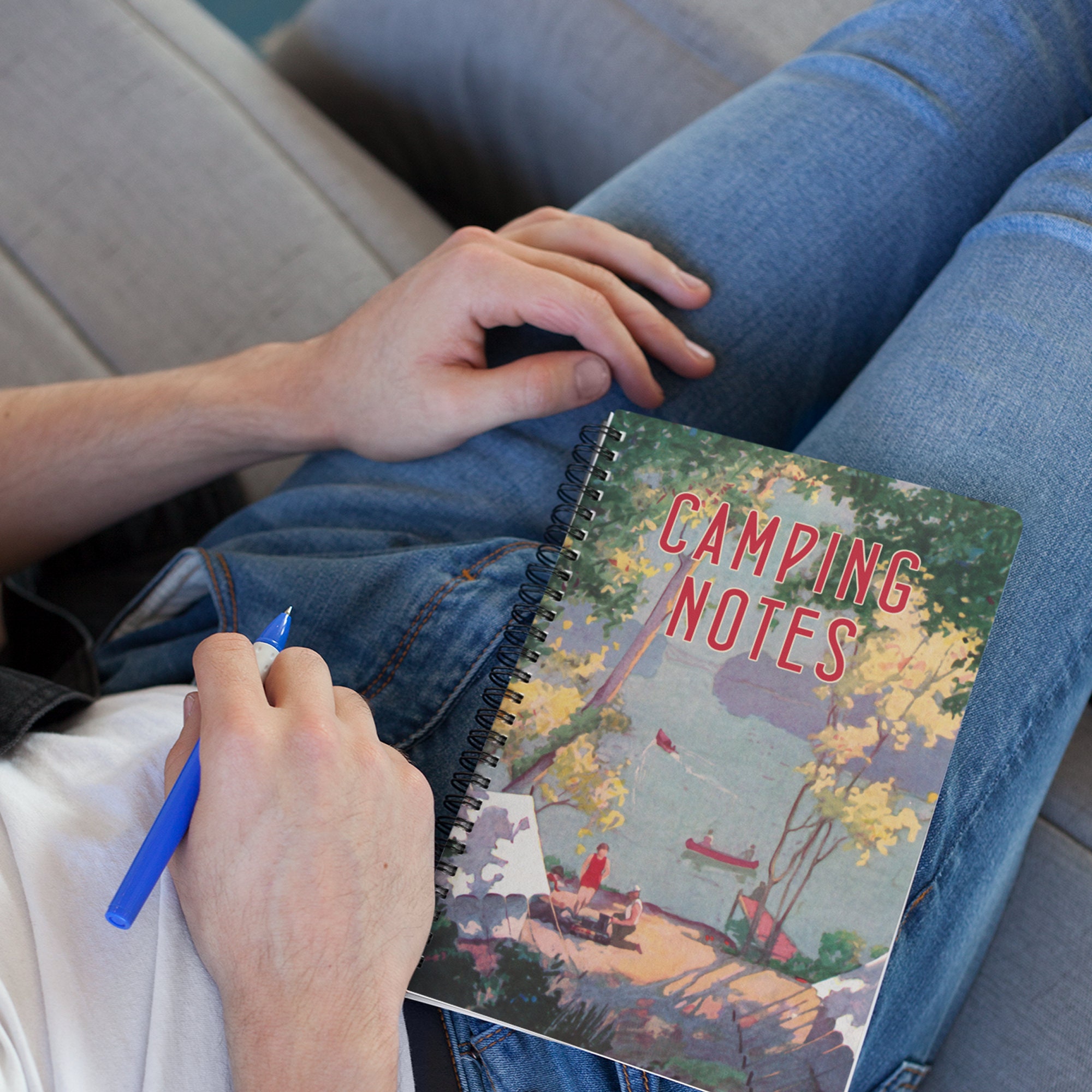 Camping Notes Camper Journal - A5 Spiral Notebook Notepad Lined Paper ...