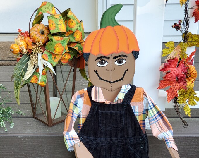 African American Scarecrow, Sitting Scarecrow, Fall Porch Decor ...