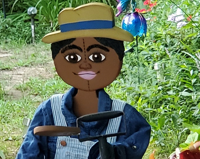 African American Scarecrow, Sitting Scarecrow, Fall Porch Decor ...