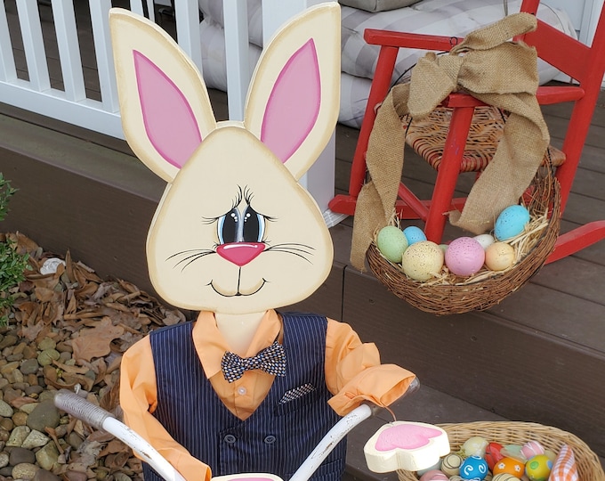 Easter Bunny Porch Sitter, Spring Porch Sitter, Outdoor Spring Porch ...