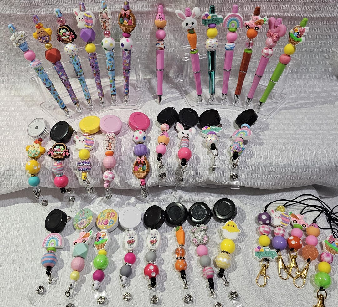 Easter Badge Reels, Easter Pens, Easter Lanyards, Beaded Easter Badge ...