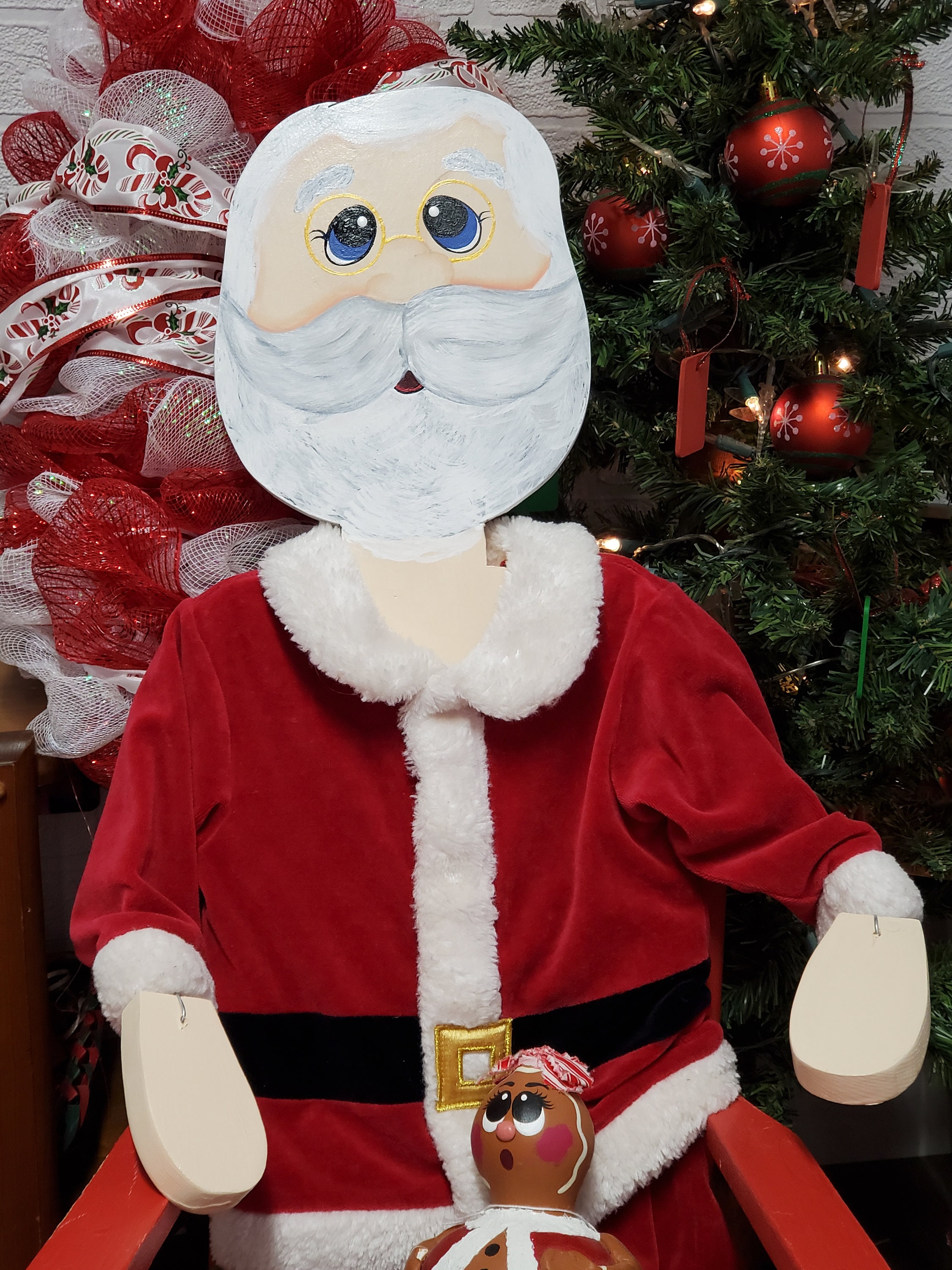 Santa Porch Sitter Sitting Santa Christmas Porch - Etsy