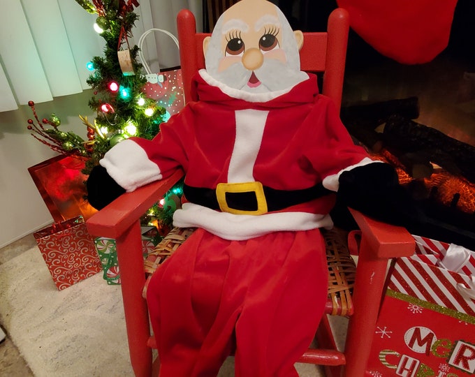 Santa Porch Sitter, Sitting Santa, Winter Porch Decorations, Outdoor ...