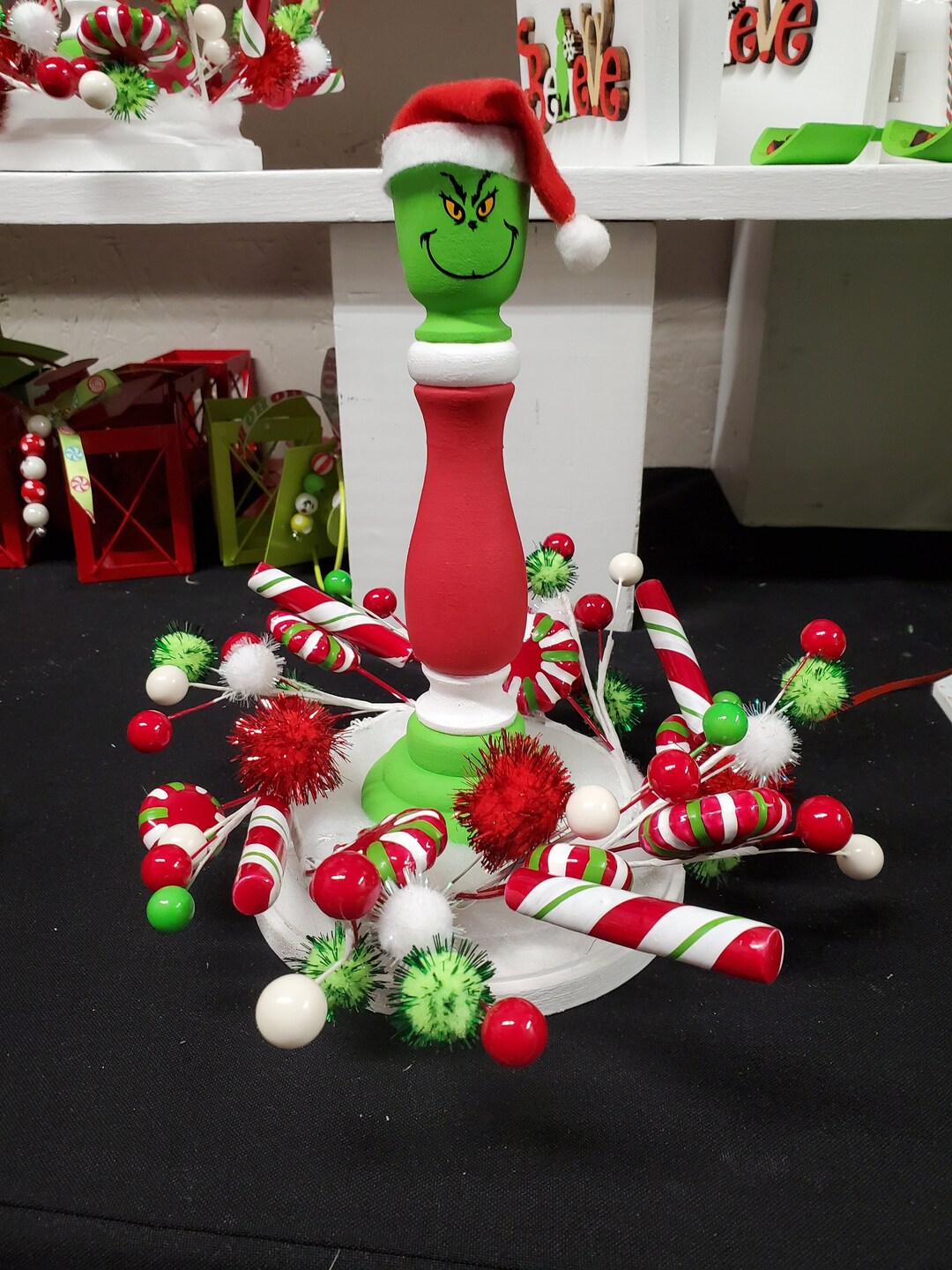Grinch Table Arrangement, Grinch Decor, Grinch Centerpiece, Grinch ...