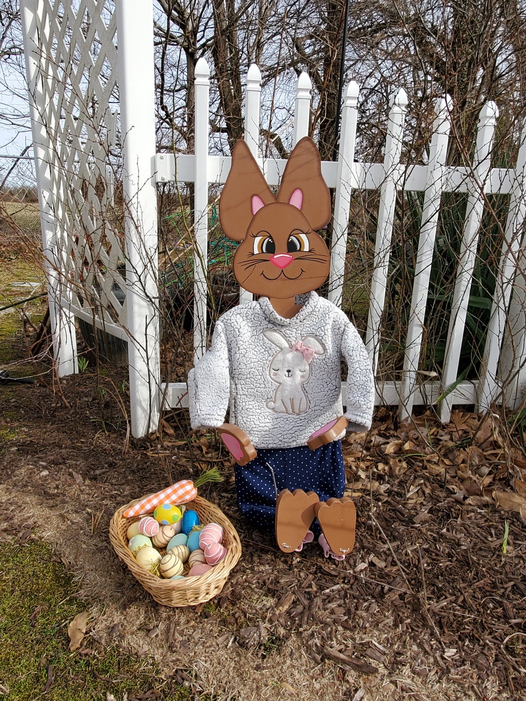 Easter Bunny Porch Sitter, Spring Porch Sitter, Outdoor Spring Porch ...