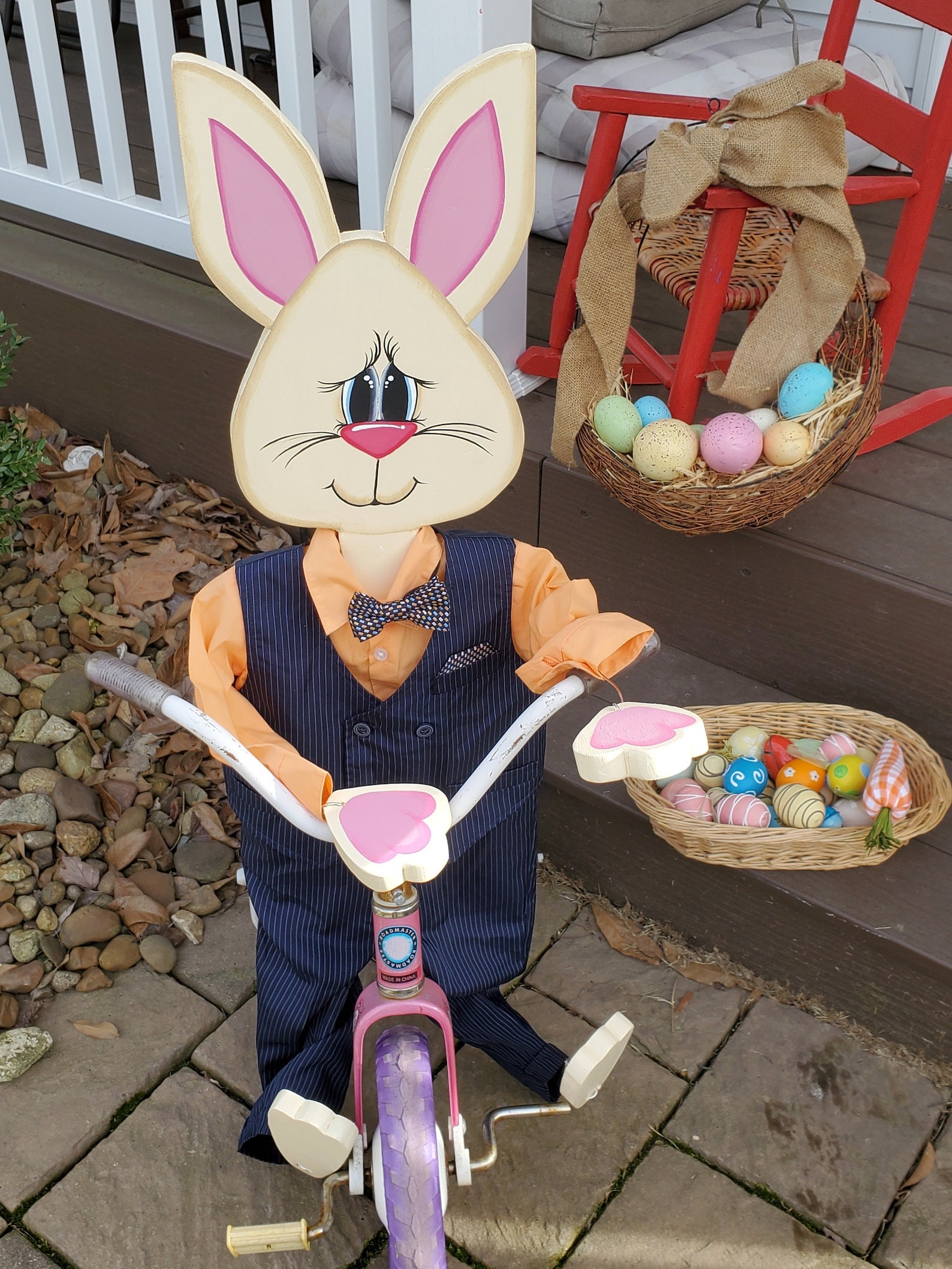 Easter Bunny Porch Sitter Spring Porch Sitter Outdoor Spring - Etsy