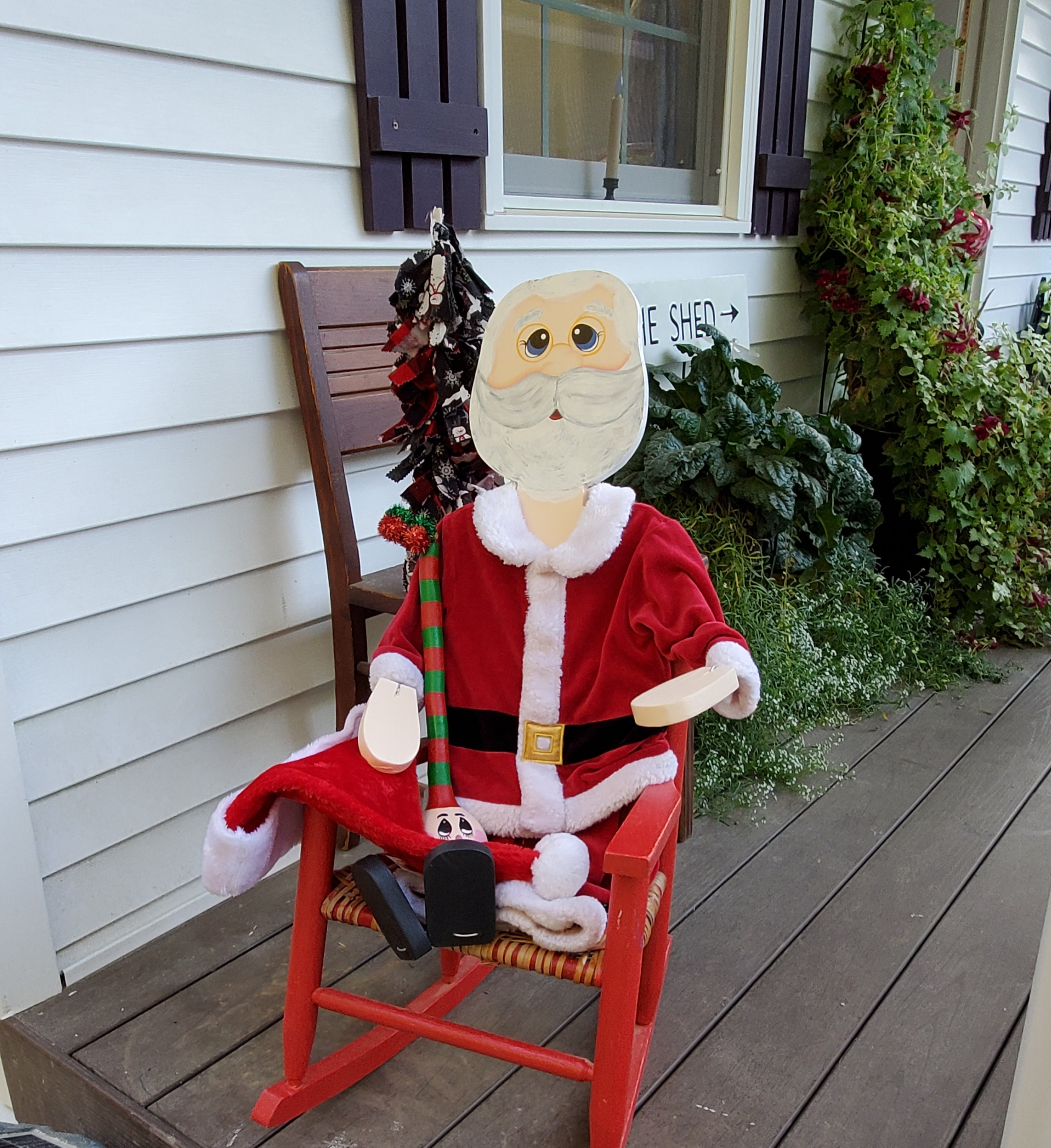 Santa Porch Sitter Sitting Santa Christmas Porch - Etsy