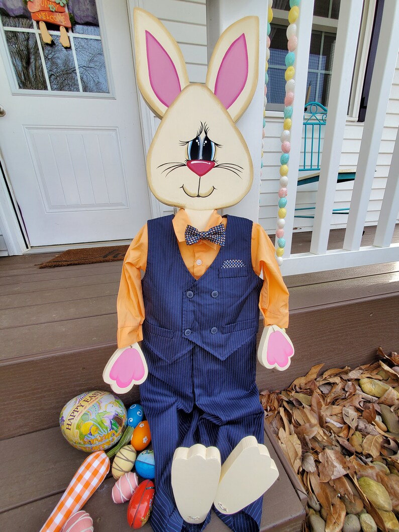 Easter Bunny Porch Sitter Spring Porch Sitter Outdoor Spring - Etsy