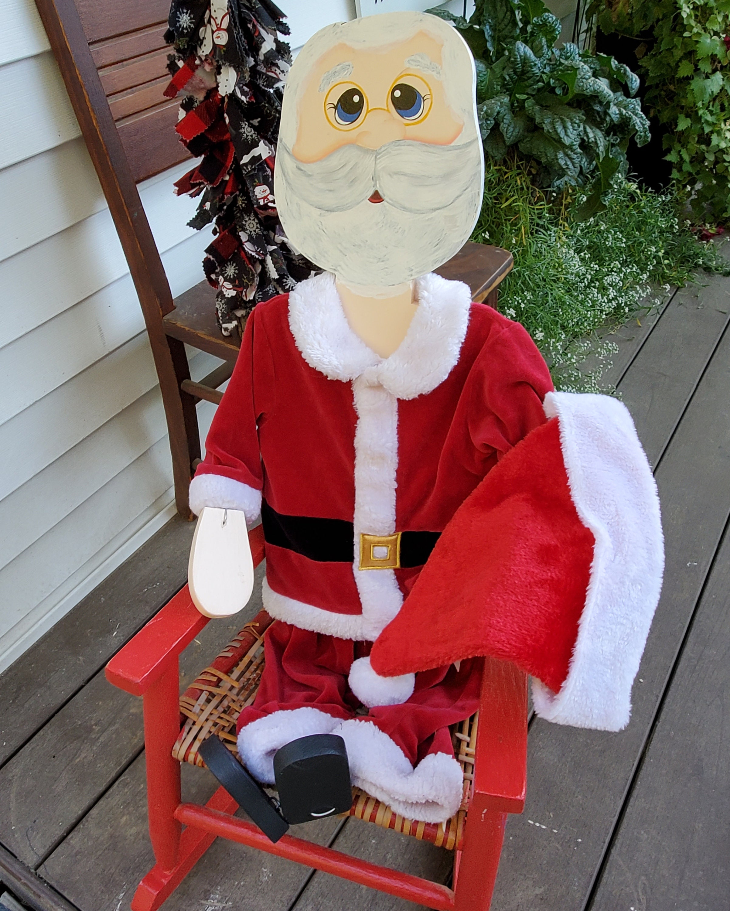 Santa Porch Sitter Sitting Santa Christmas Porch - Etsy