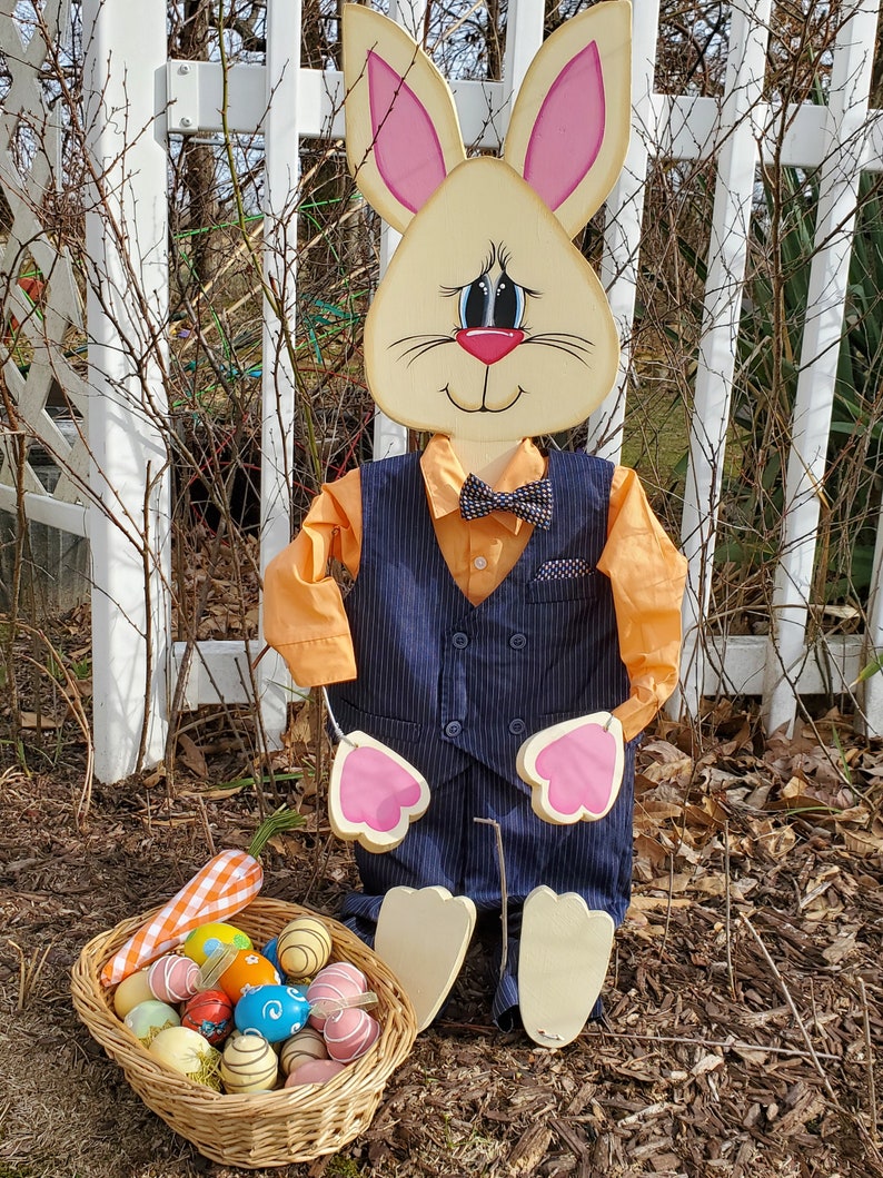 Easter Bunny Porch Sitter Spring Porch Sitter Outdoor Spring - Etsy