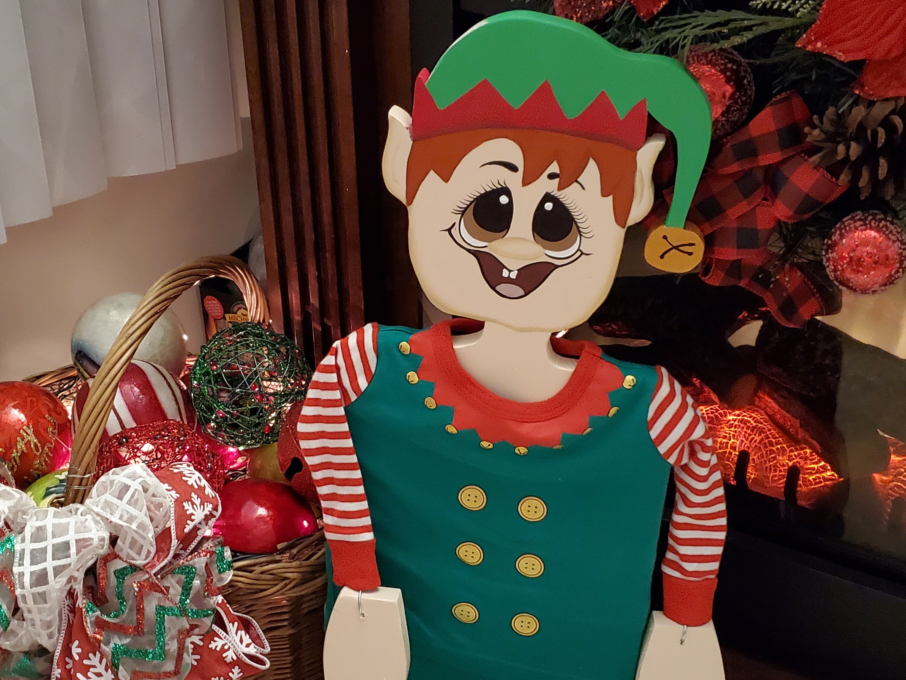 Elf Porch Sitter Wooden Elf Sitting Elf Outdoor Elf Winter | Etsy