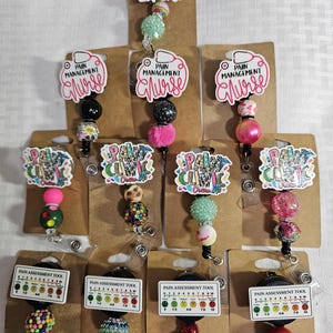 Pain Management Badge Reels, Beaded Badge Reels. Badge Reels, Medical ...