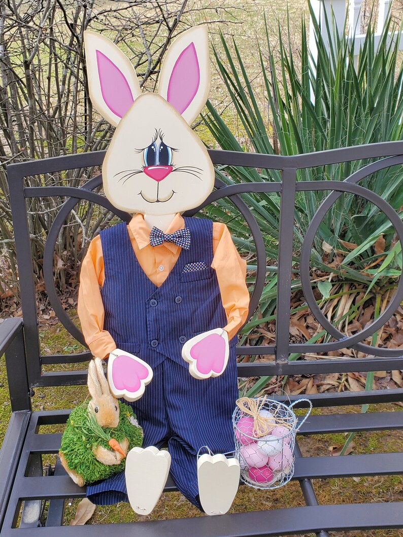 Easter Bunny Porch Sitter Spring Porch Sitter Outdoor Spring - Etsy