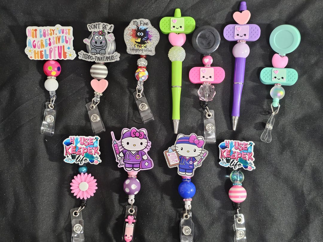 Funny Badge Reels, Beaded Badge Reels, Funny Nurse Badge Reels, Beaded ...