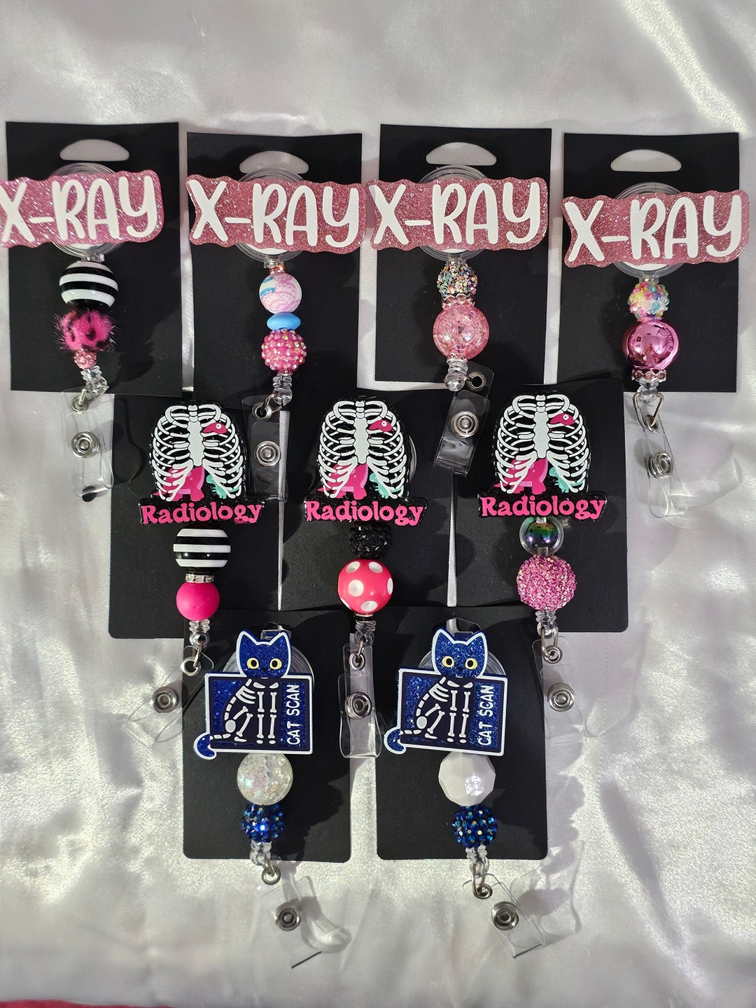 X-ray Badge Reels, Cat Scan Badge Reels, Radiology Badge Reels, Beaded ...