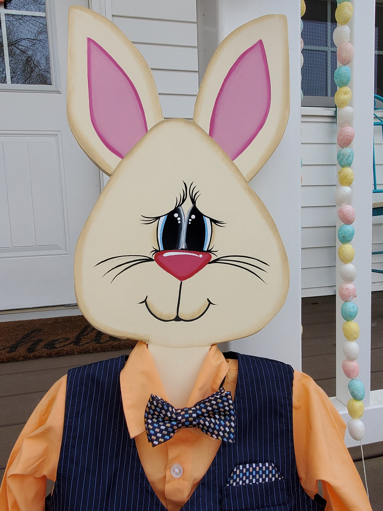 Easter Bunny Porch Sitter Spring Porch Sitter Outdoor Spring - Etsy