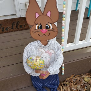 Easter Bunny Porch Sitter, Spring Porch Sitter, Outdoor Spring Porch ...