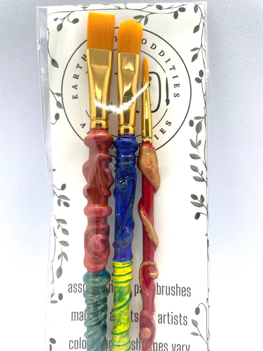 Paintbrush Set - Set of 3 One of a Kind Paintbrushes, for Painters ...