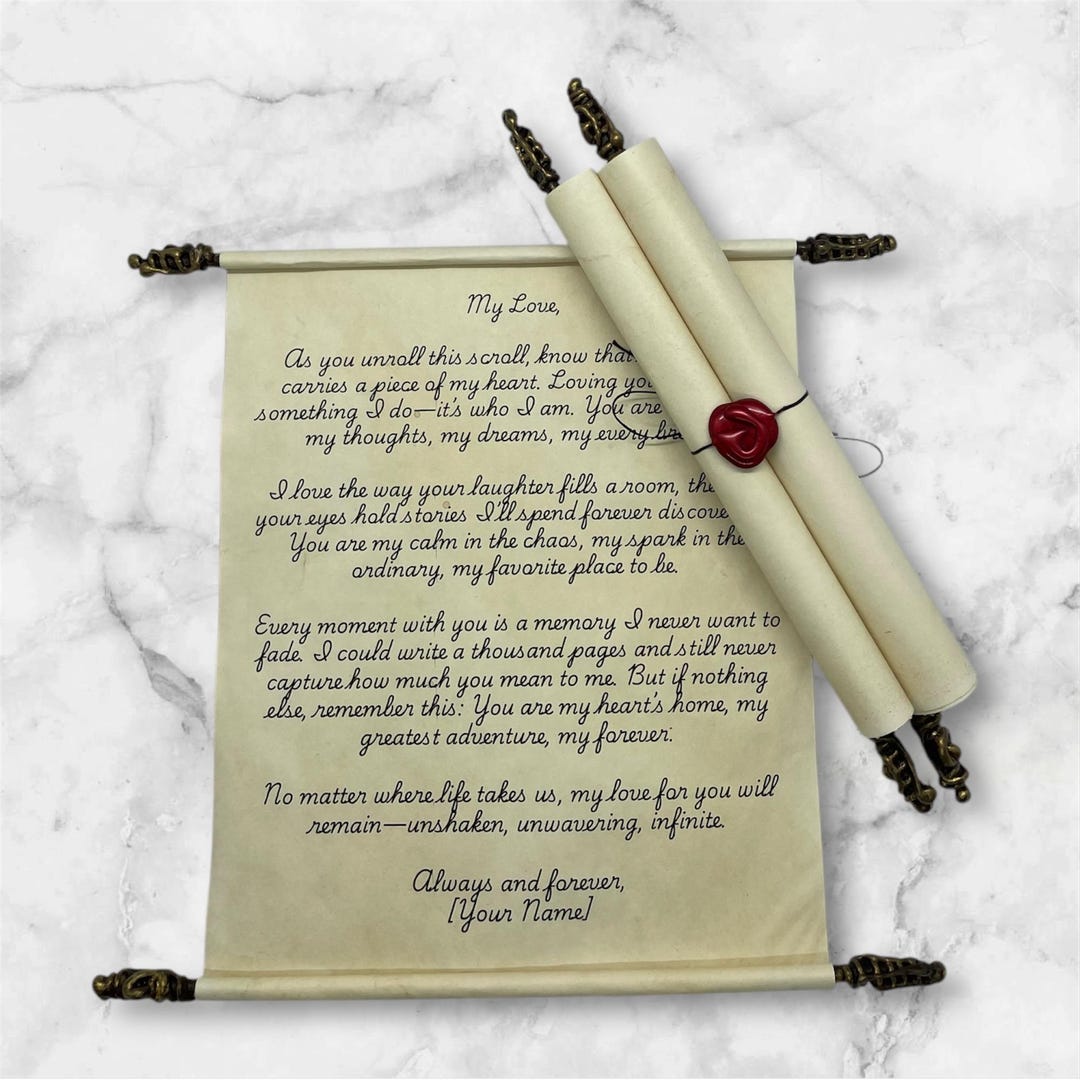Custom Scroll - Wax Sealed Letter - Personalized - Love Letter - Scroll ...