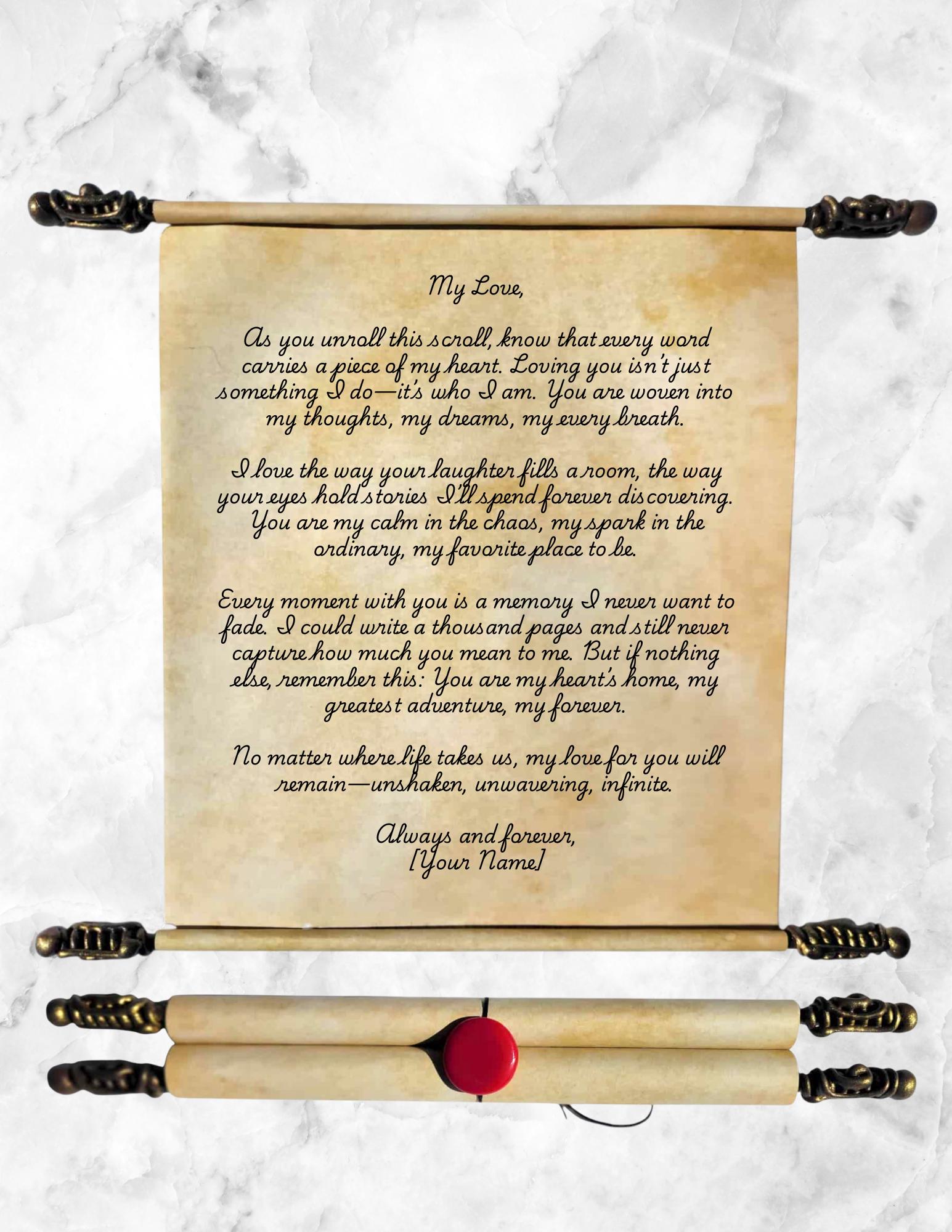 Custom Scroll - Wax Sealed Letter - Personalized - Love Letter - Scroll ...