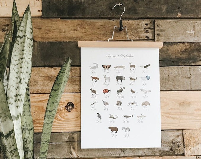 Animal Alphabet Poster – Watercolor ABC Print, Nursery Decor - Etsy
