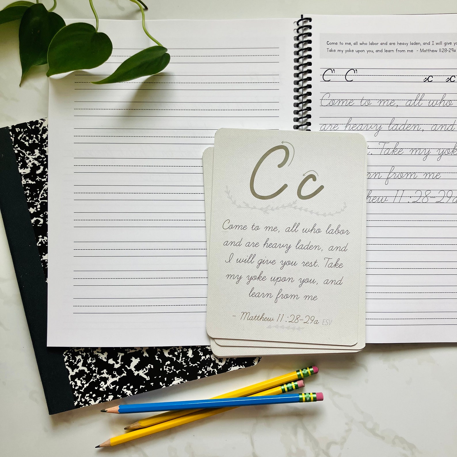 Cursive ABC Scripture Memorization Workbook, Penmanship Practice - Etsy