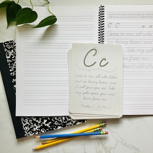 Cursive ABC Scripture Memorization Workbook, Cursive Penmanship ...