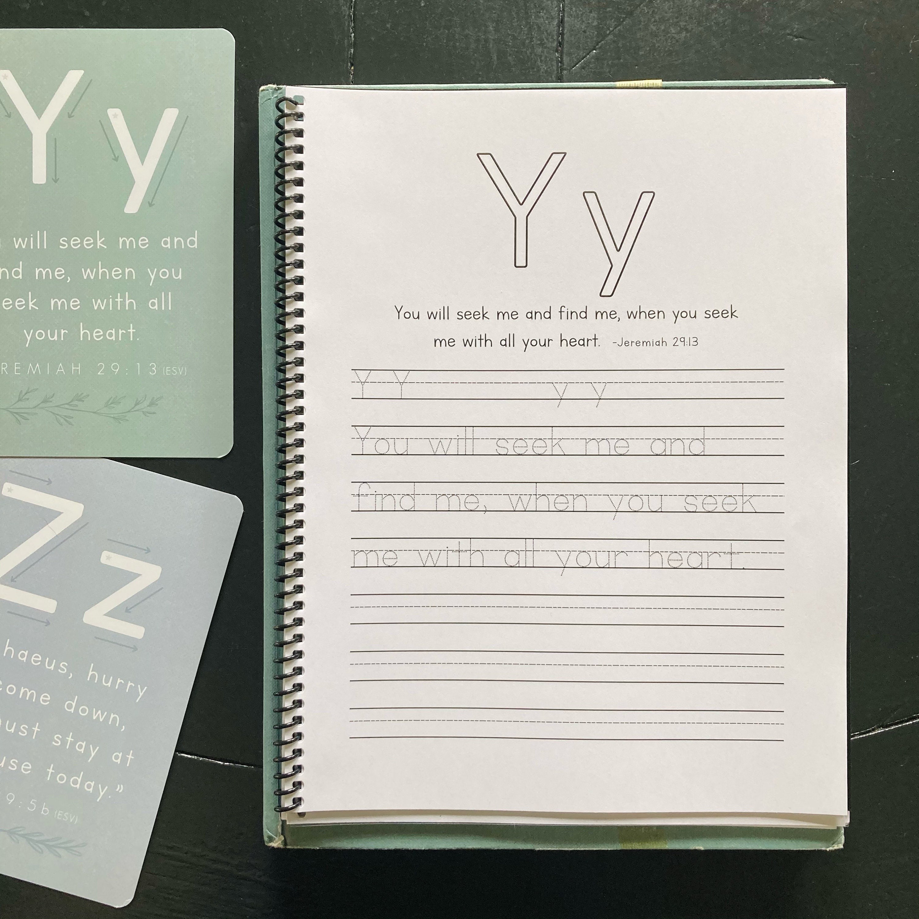 ABC Scripture Memorization Cards & Penmanship Workbook Bundle - Etsy