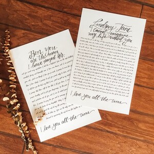 Custom Hand-lettered Wedding Vows - Etsy