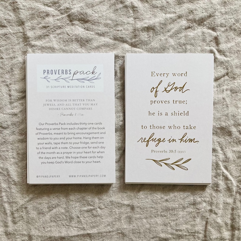 Proverbs Pack Handlettered Scripture Cards Encouragement - Etsy