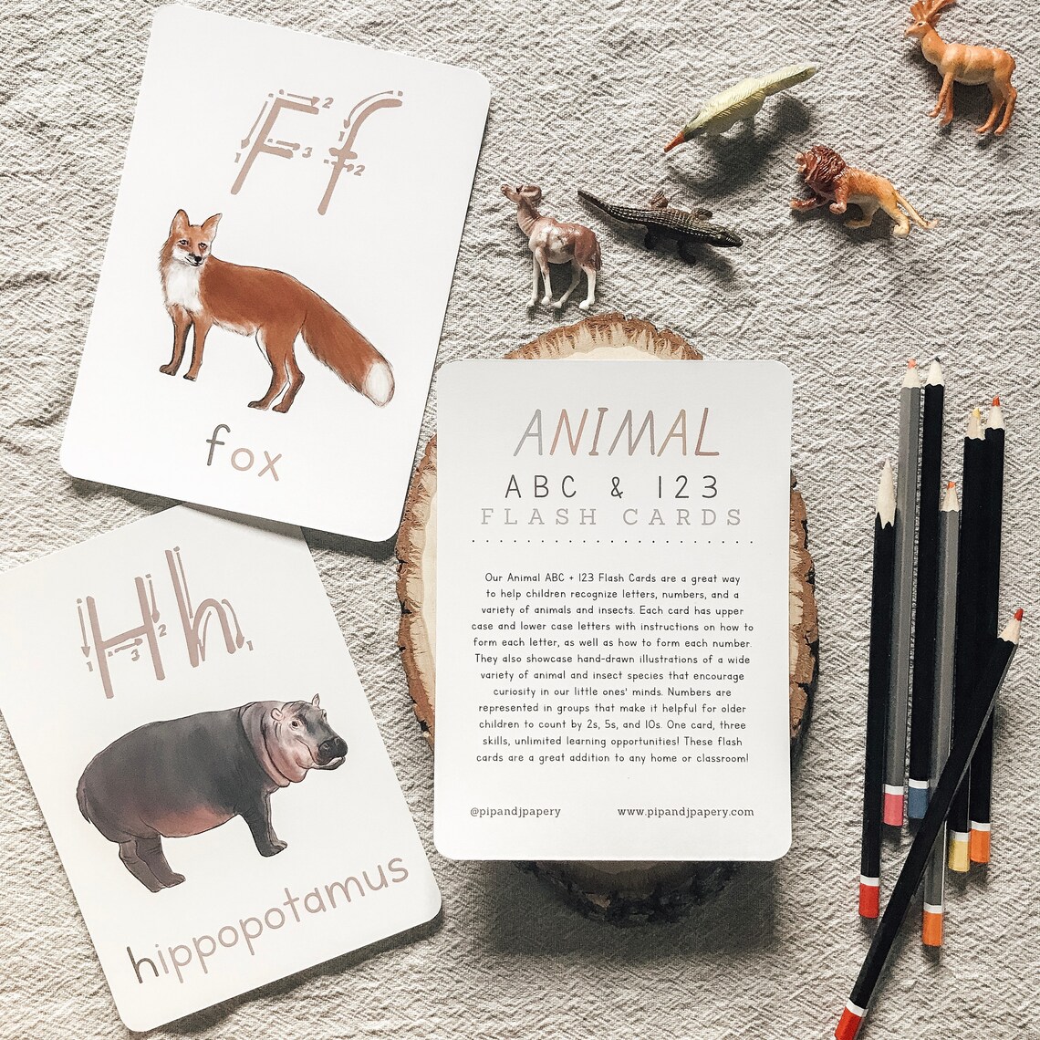 Animal ABC 123 Flash Cards Animal ABC Cards Animal - Etsy