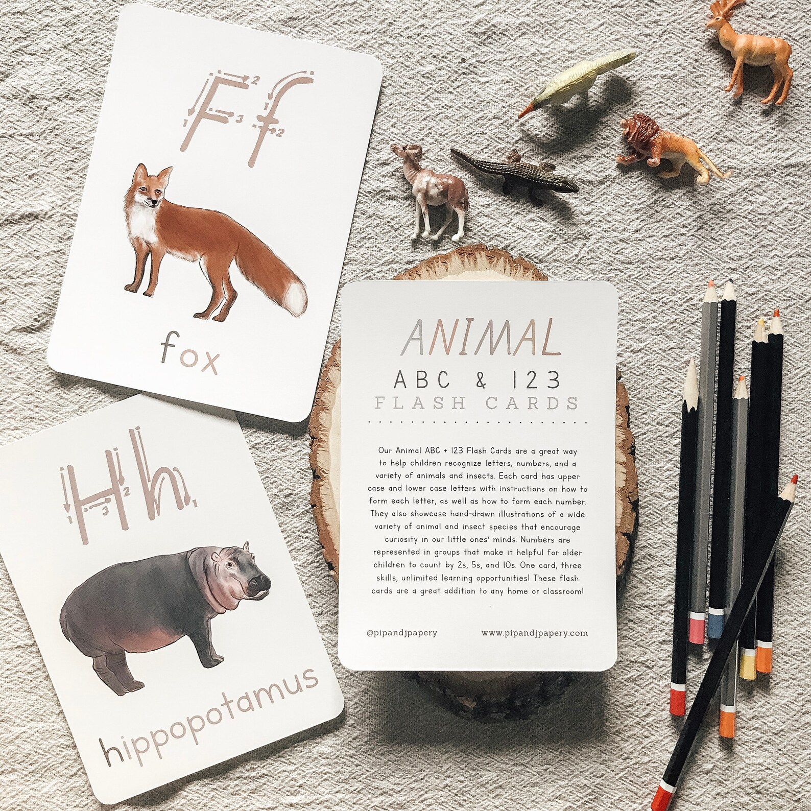Animal ABC 123 Flash Cards Animal ABC Cards Animal | Etsy