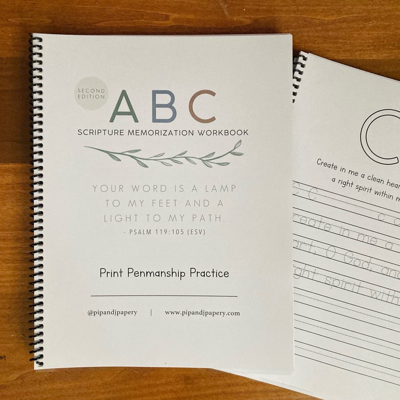 2nd Edition ABC Scripture Memorization Workbook penmanship - Etsy