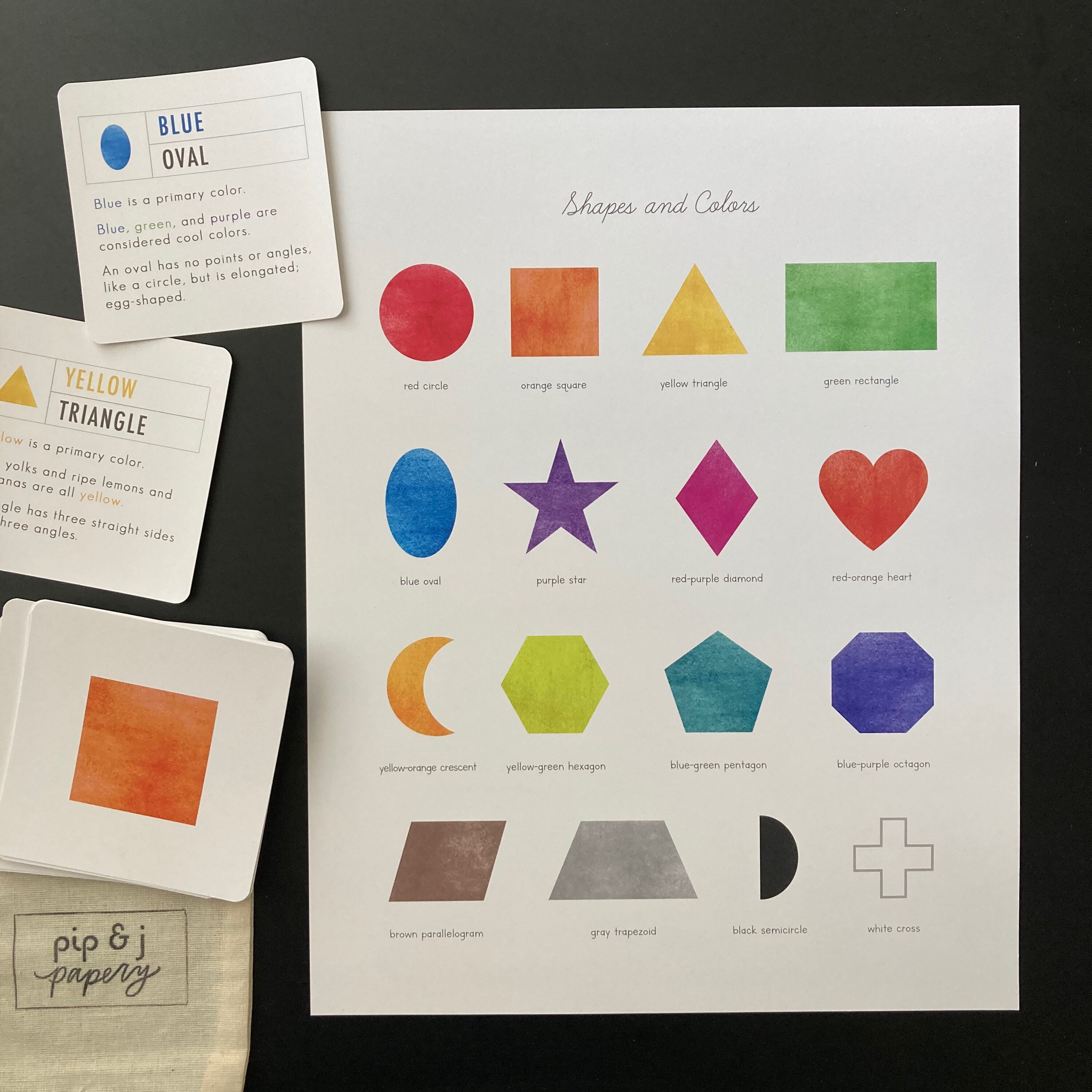 Watercolor Shapes + Colors Poster - Art Poster - Colors and Shapes ...