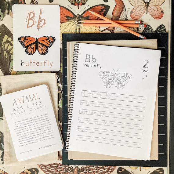 Animal ABC 123 Cards & Workbook BUNDLE Penmanship Practice | Etsy